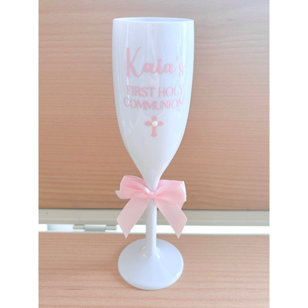 Personalised Communion Glass with Ribbon | Buy Online – Henworld