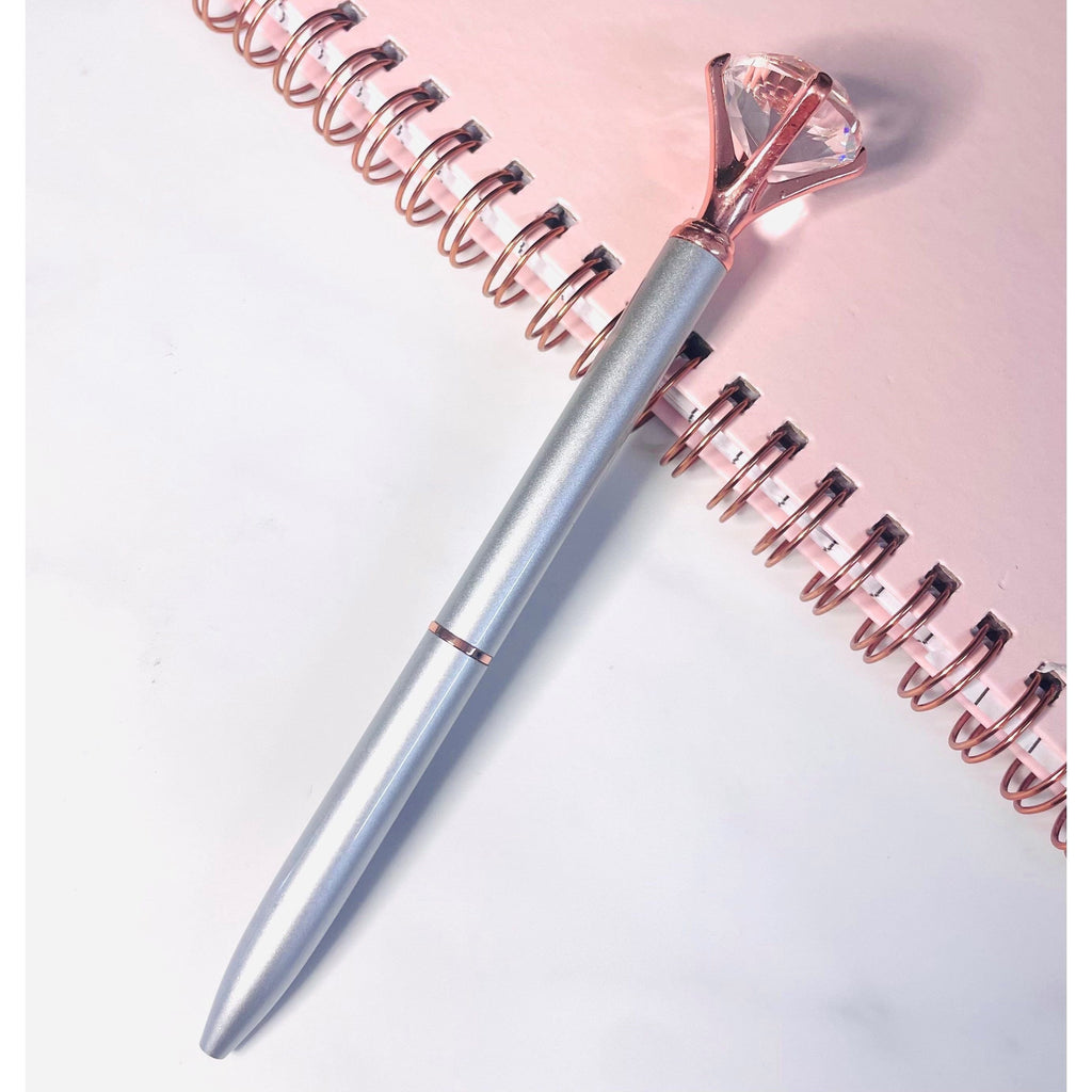 Rose Gold and Silver Diamond Top Pen | Buy Online – Henworld